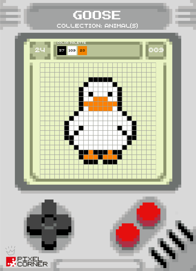 Goose Pixel Art – Modèle DIY Gratuit à Télécharger | Pixel Corner