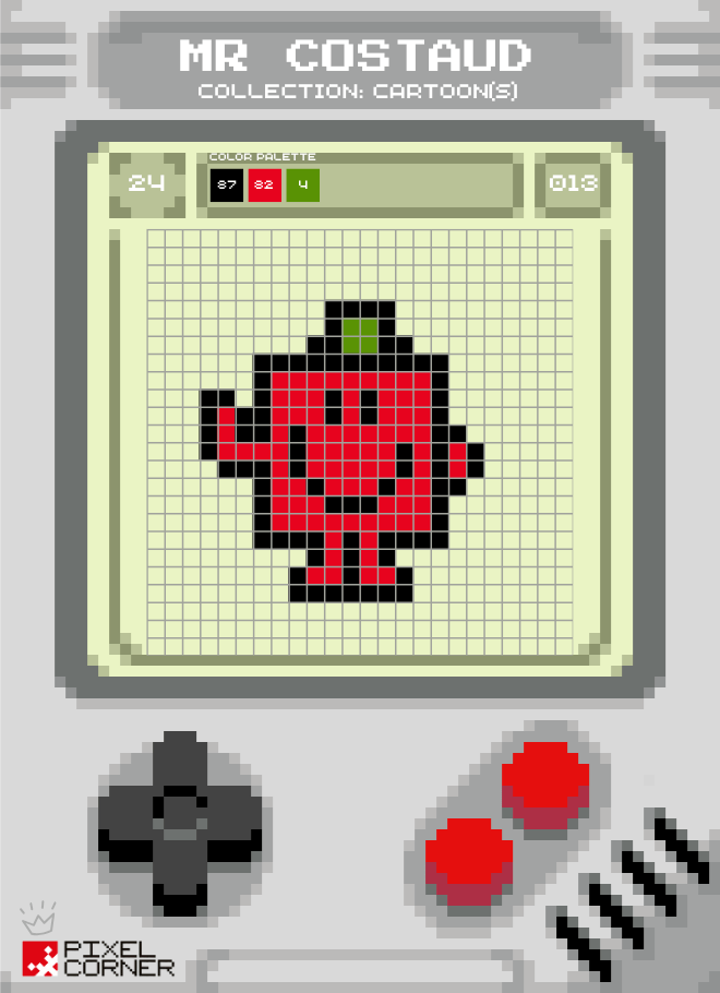 Pixel Art Mr Costaud – Modèle Gratuit à Télécharger et Recréer