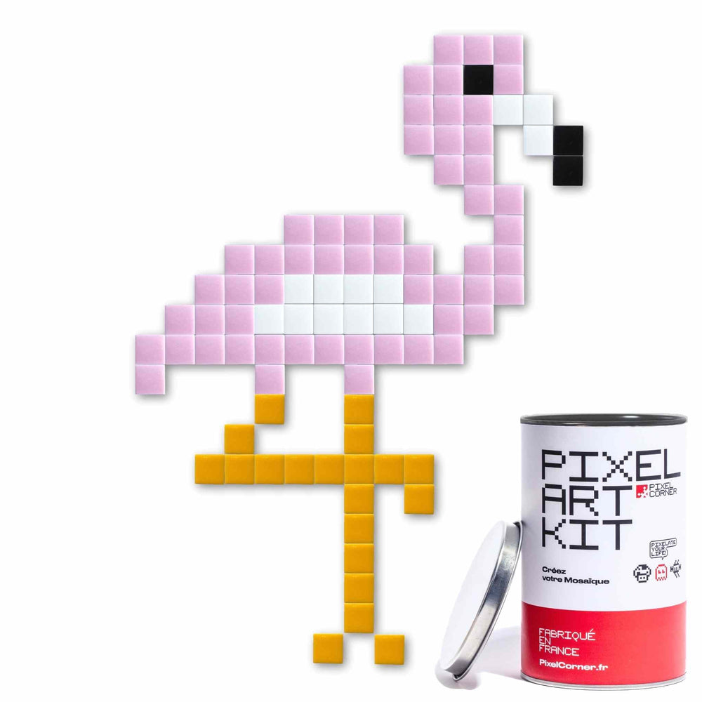 Pixel Art Kit " El Flamingo" - Un Flamant Rose en Style Rétro 8-Bit