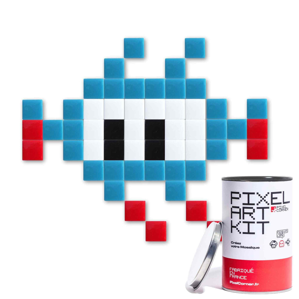 Pixel Art Kit "Flying Bot" - Robot rétro-futuriste en mosaïque DIY
